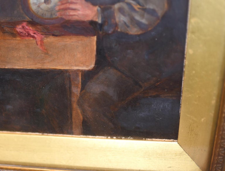 Victorian Oil Painting Clock Maker Horologist Portrait For Sale at 1stDibs