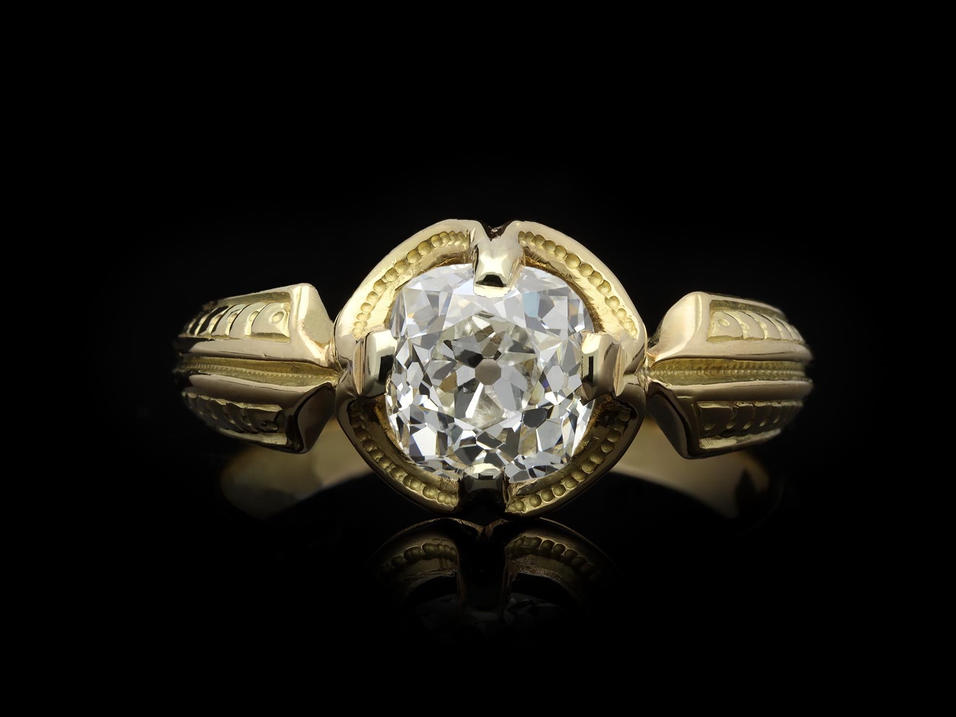 Victorian Old Mine Diamond Solitaire Ring, circa 1860 For Sale at 1stDibs