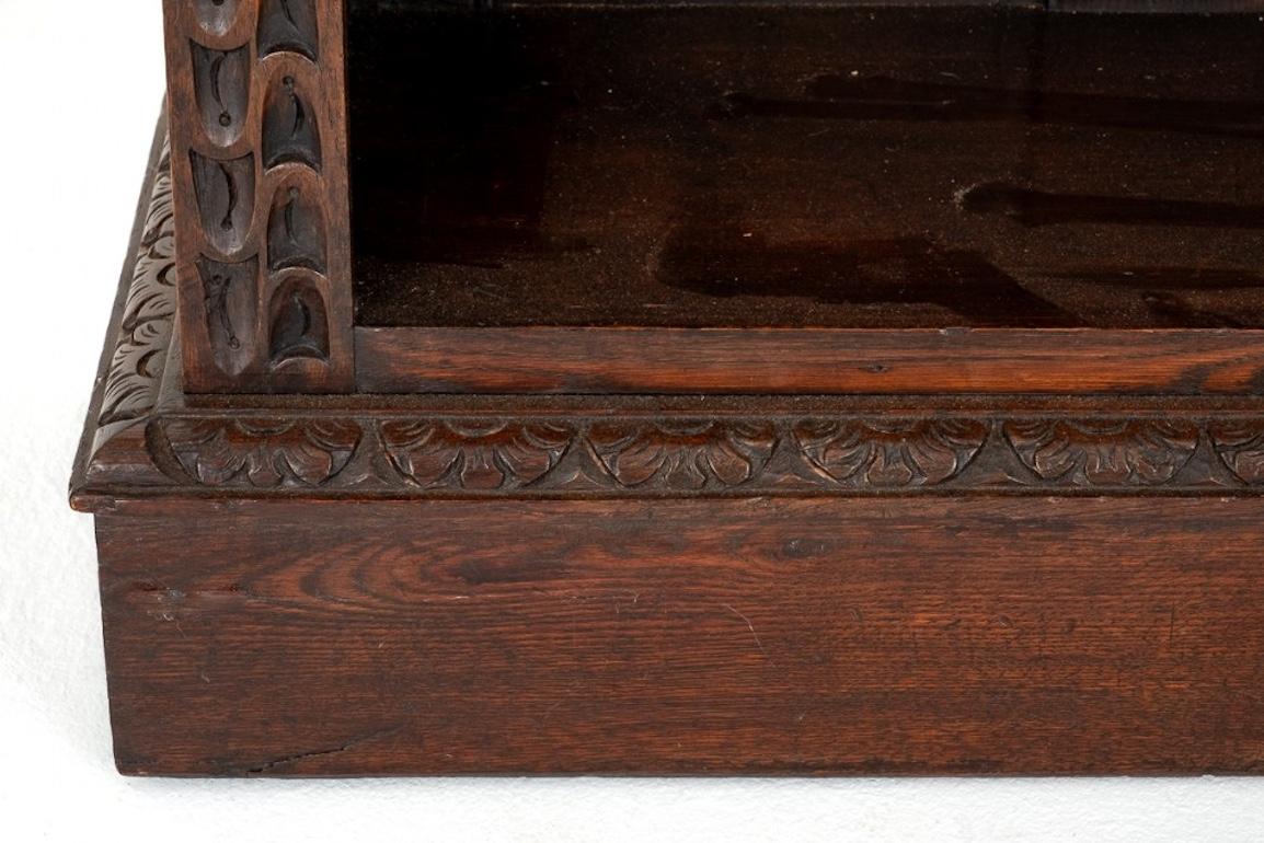Victorian Open Front Bookcase Double Oak Shelf 1870 For Sale at 1stDibs