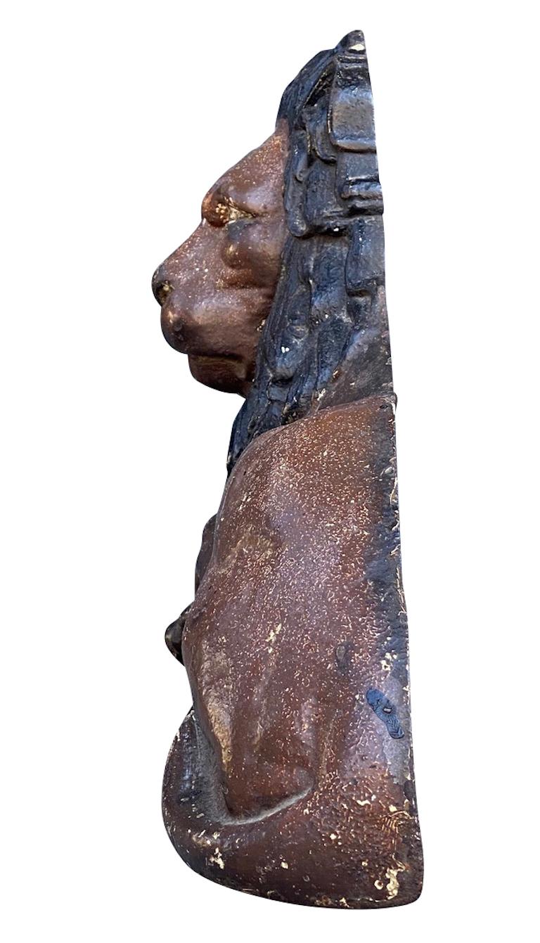 Victorian Painted Cast Iron Reclining Lion For Sale at 1stDibs