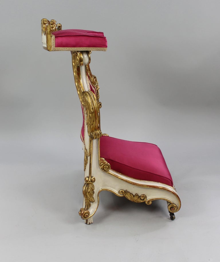 Victorian Painted and Gilt Carved Wood Prie Dieu Prayer Stool For Sale ...