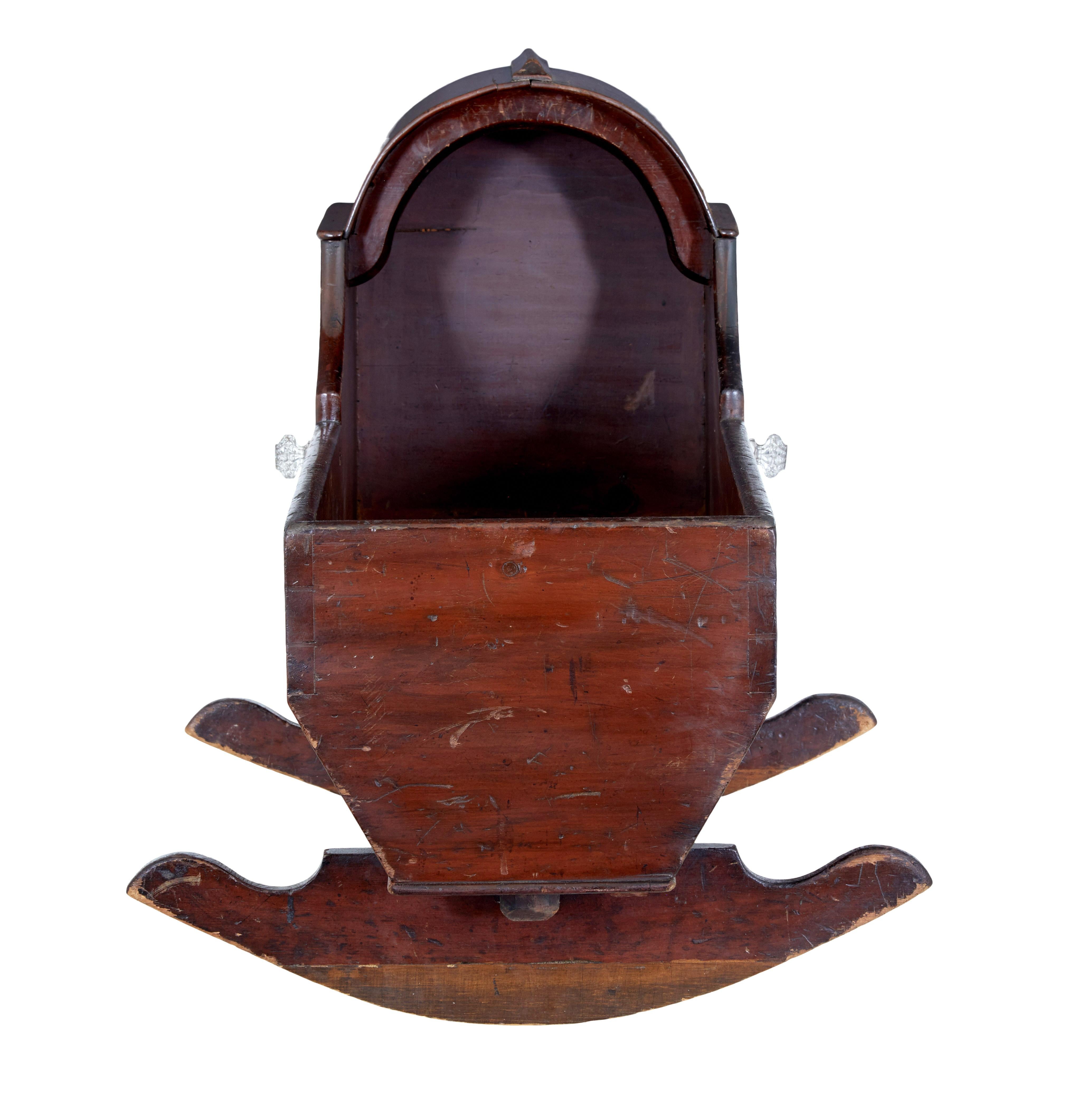 Victorian Painted Pine Canopy Top Cradle For Sale at 1stDibs