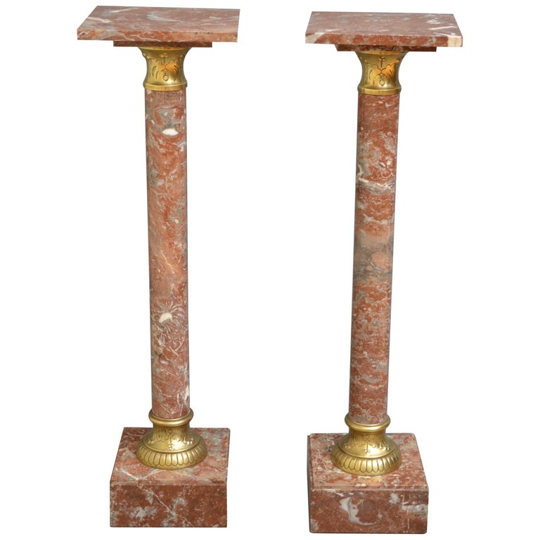 Victorian Pair of Marble Columns For Sale at 1stDibs