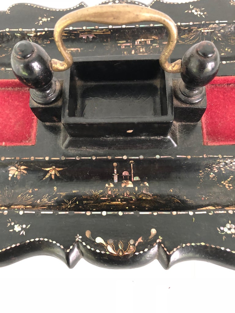 Victorian Papier-Mâché Pen and Ink Stand For Sale at 1stDibs