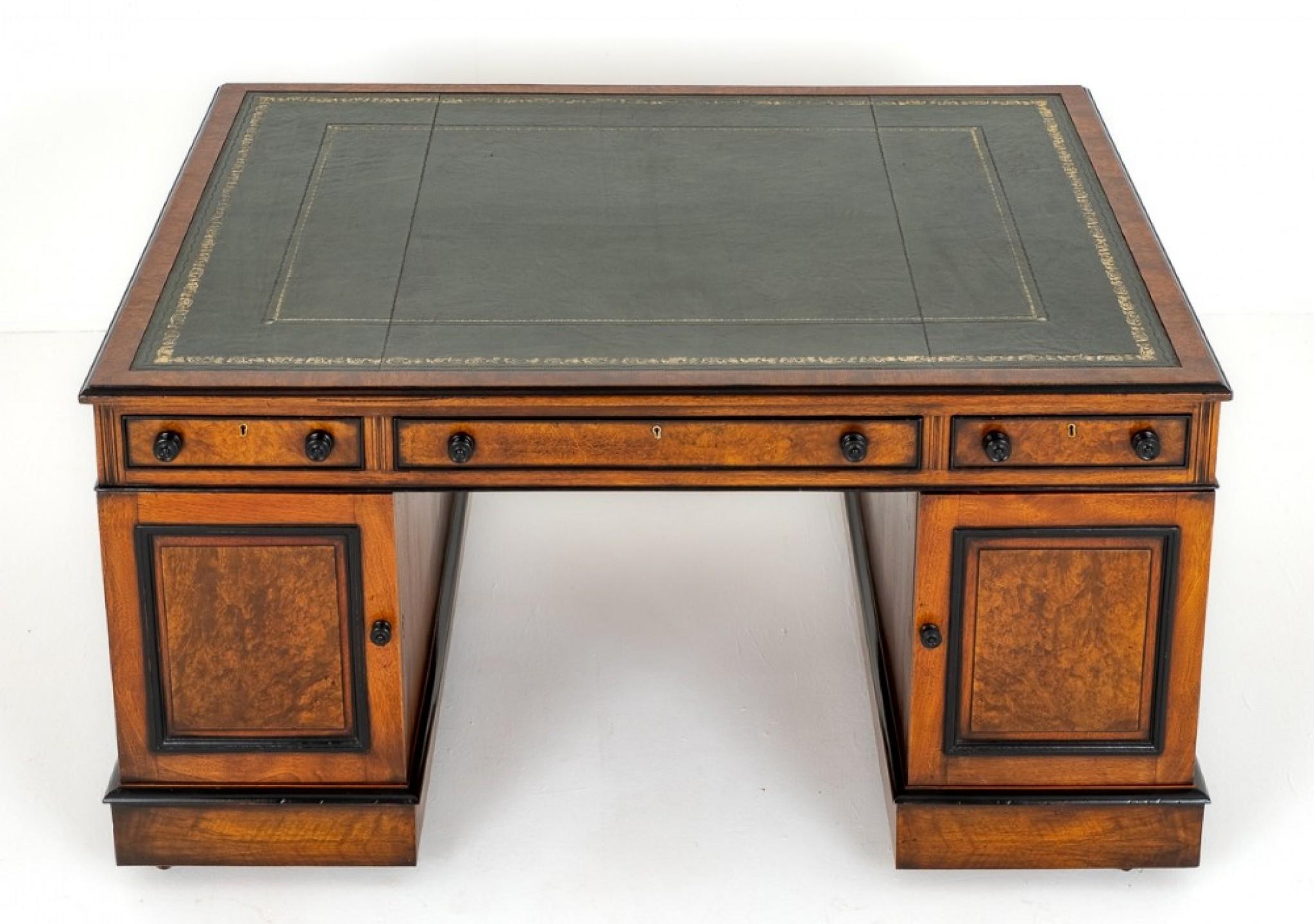 Victorian Partners Desk Antique Walnut 1870 at 1stDibs