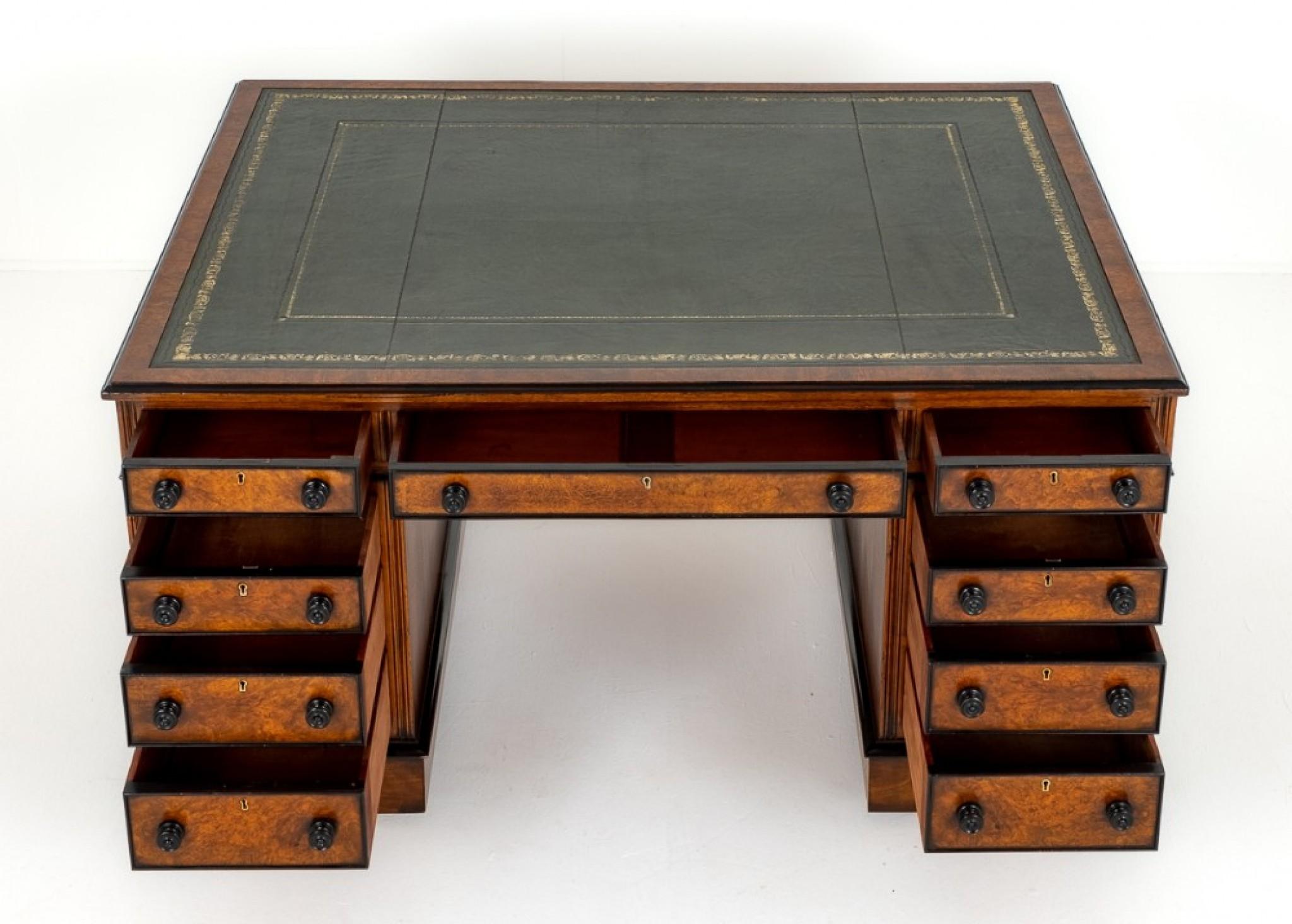 Victorian Partners Desk Antique Walnut 1870 at 1stDibs