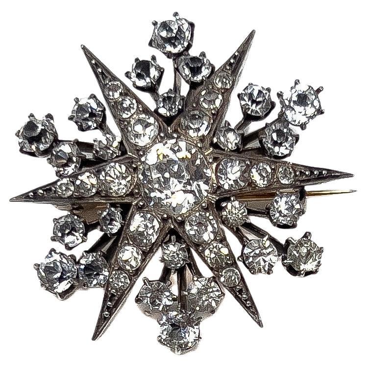 Victorian Paste Antique Star Brooch For Sale at 1stDibs