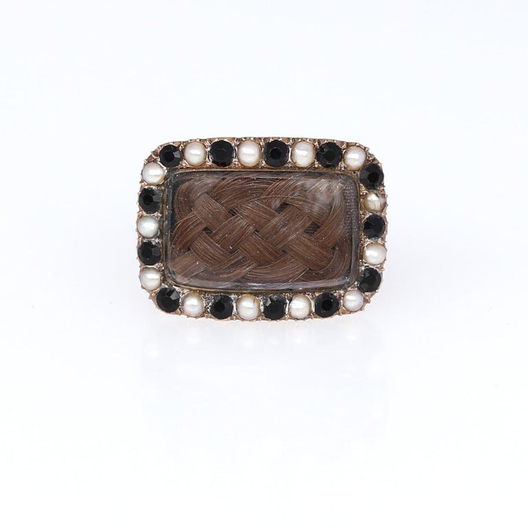 Victorian Pearl Jet Brooch, 1880 at 1stDibs