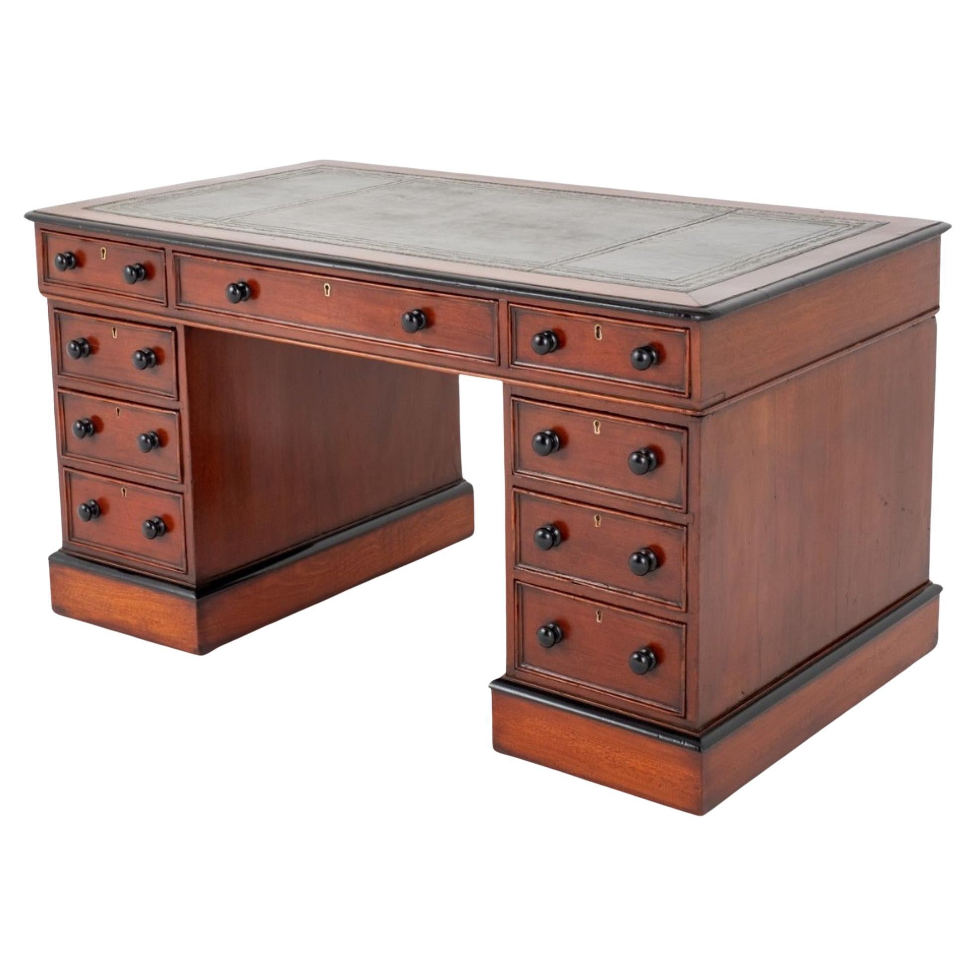 Victorian Writing Table Desk Walnut Ebonised 1860 For Sale at 1stDibs