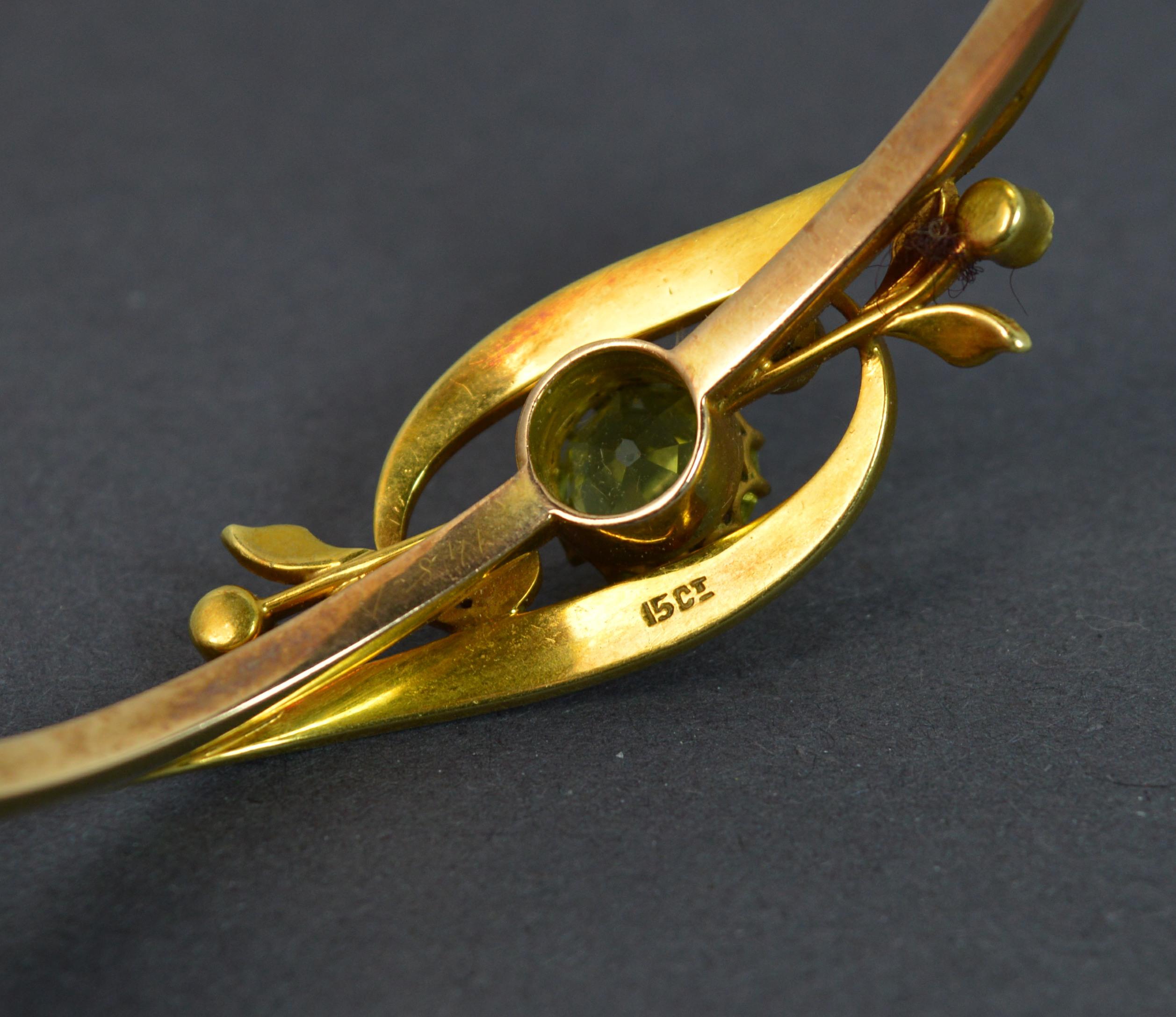 Victorian Peridot and Seed Pearl 15 Carat Gold Bangle For Sale at ...