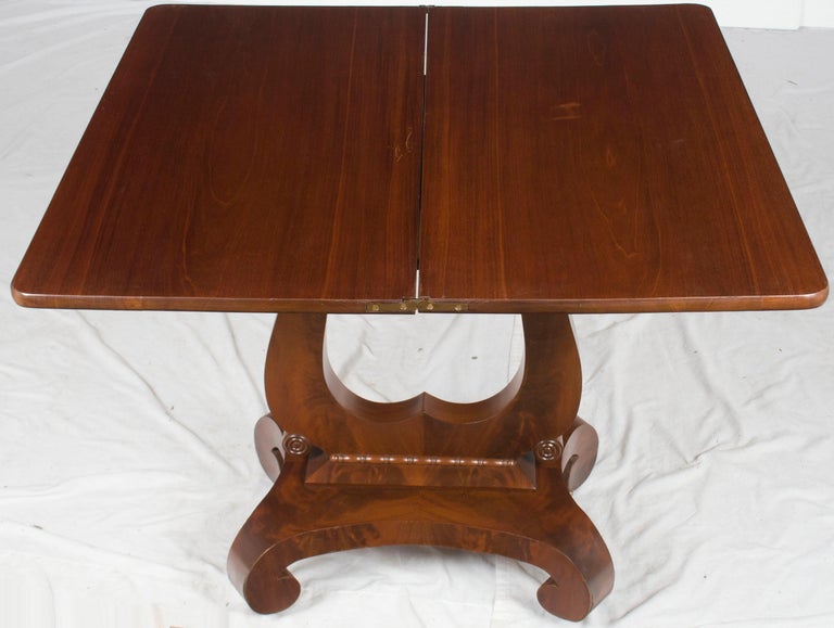 Victorian Period Mahogany Flip Top Card Table on Pedestal Base For Sale ...