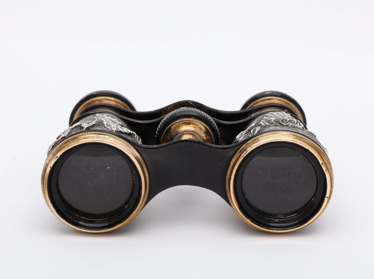 Victorian Period Pair of Sterling Silver Opera Glasses with Removable ...