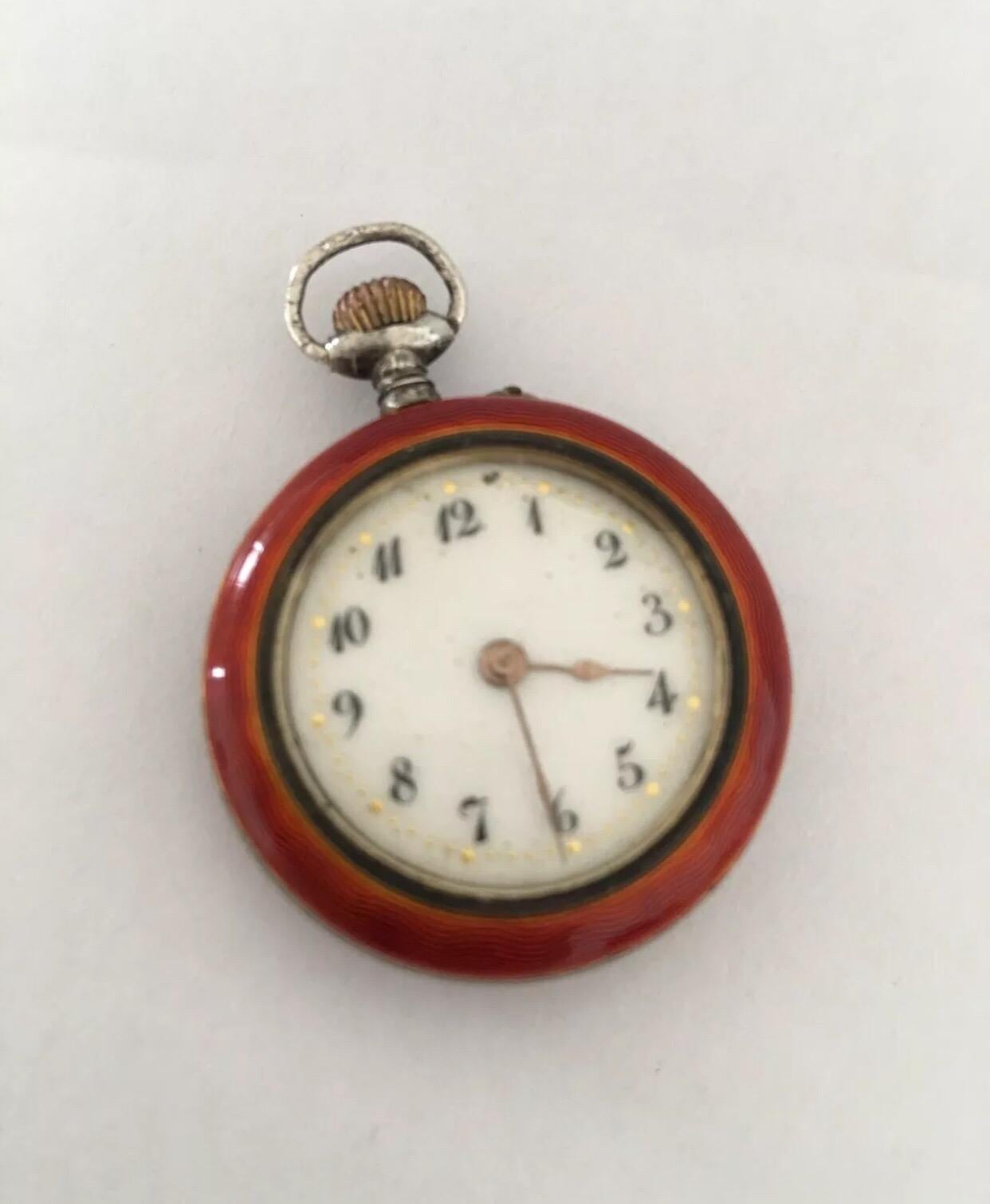 Victorian Period Red Enamel Pocket / Fob Watch For Sale at 1stDibs ...