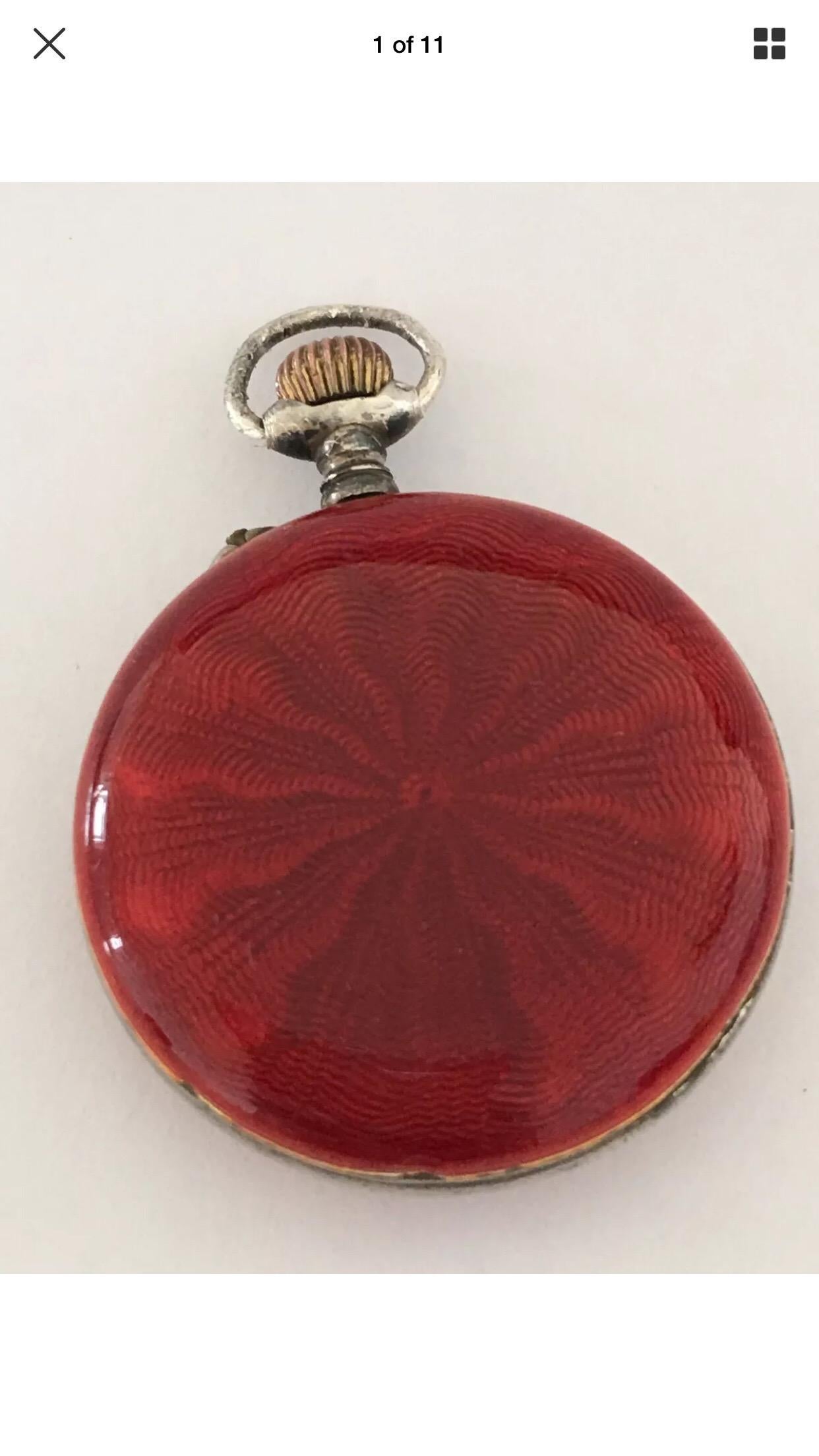 Victorian Period Red Enamel Pocket / Fob Watch For Sale at 1stDibs ...