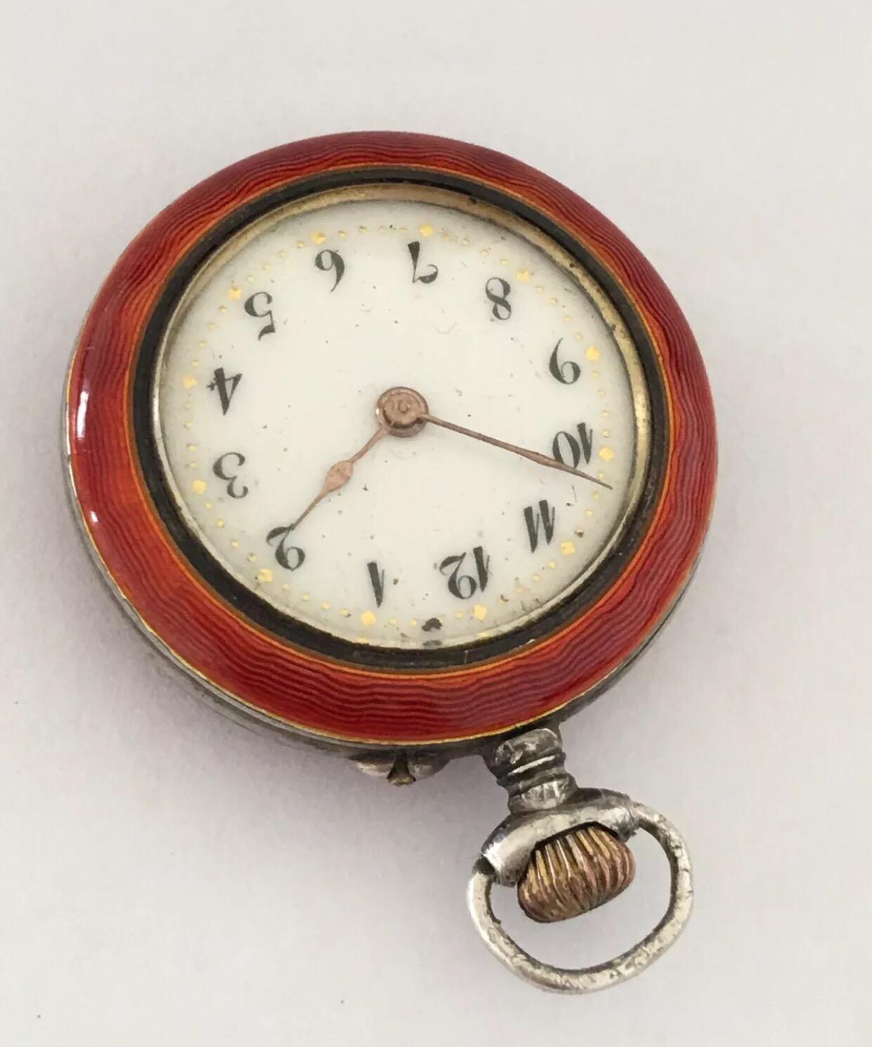 Victorian Period Red Enamel Pocket / Fob Watch For Sale at 1stDibs ...