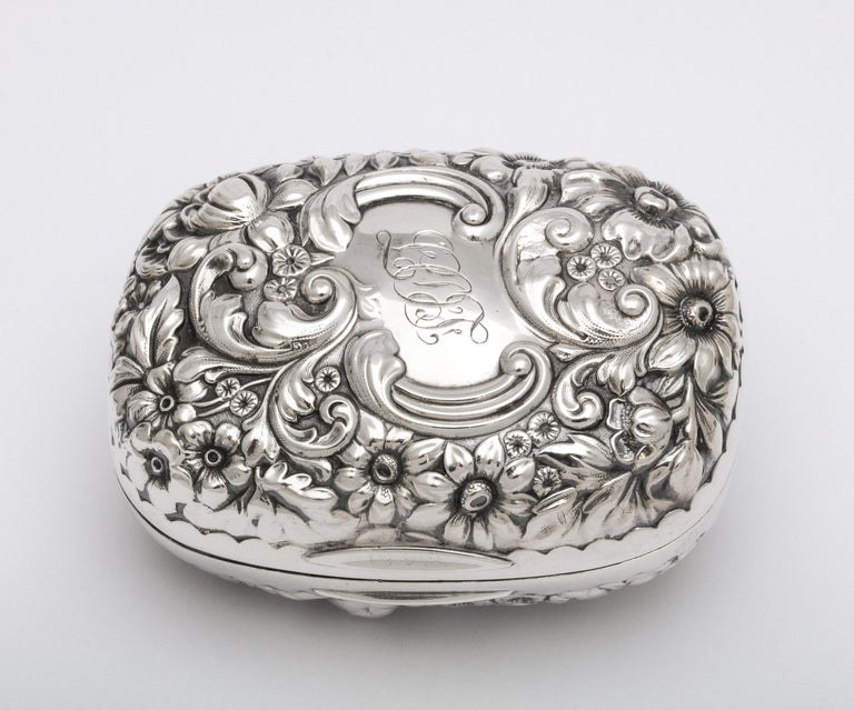 Victorian Period Sterling Silver Soap Box with Hinged Lid, Gorham at ...