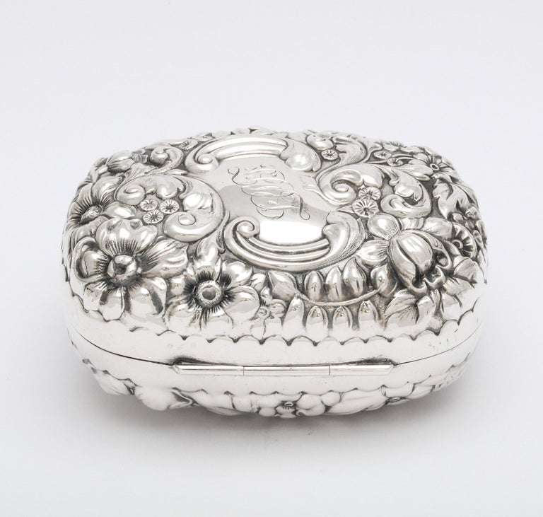 Victorian Period Sterling Silver Soap Box with Hinged Lid, Gorham at ...
