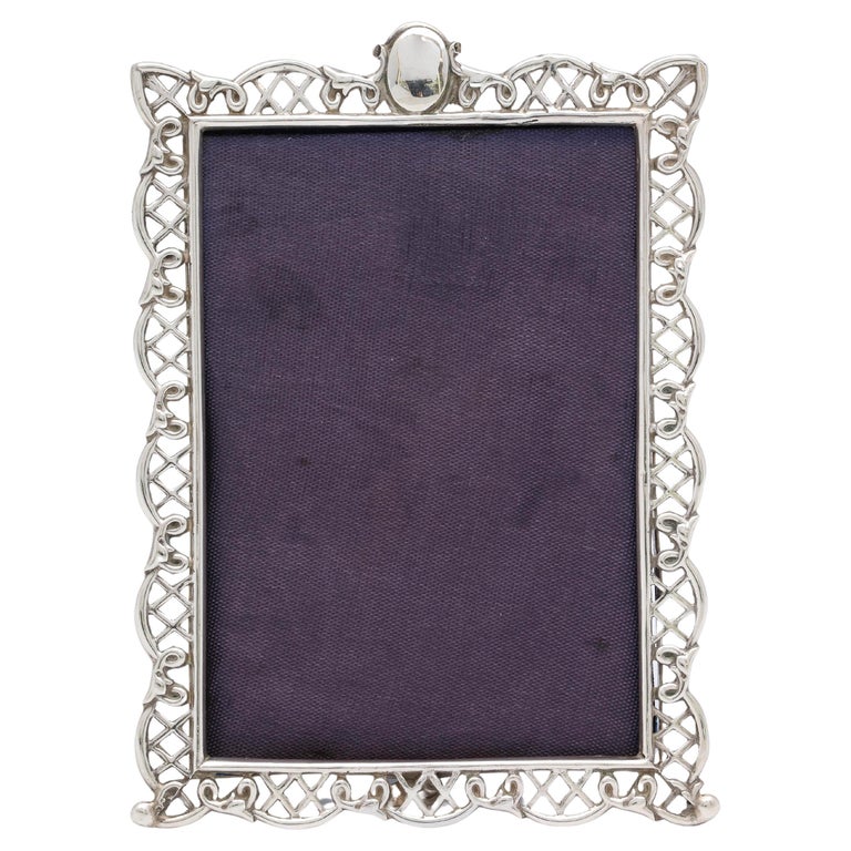 Victorian Period Sterling Silver Wire Picture Frame For Sale at 1stDibs