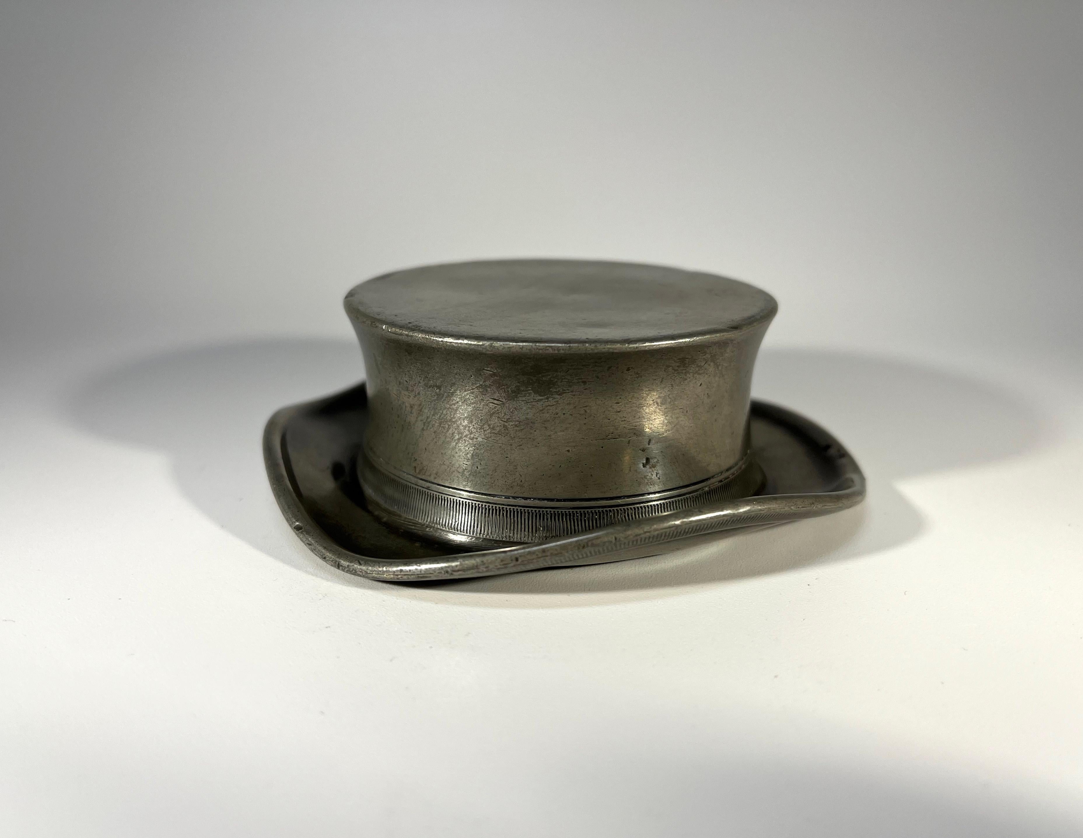 Victorian Pickwickian Hat, Pewter Paperweight Desk Ornament For Sale at ...