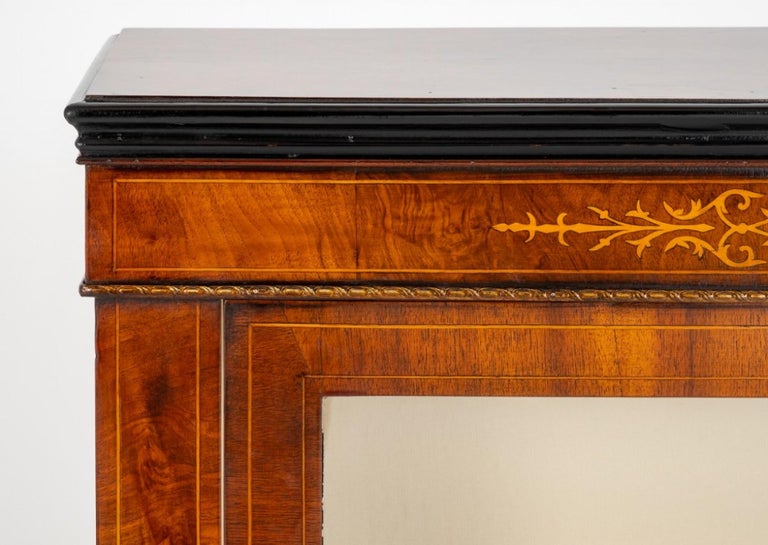 Victorian Pier Cabinet Antique Inlay Walnut, 1870 For Sale at 1stDibs