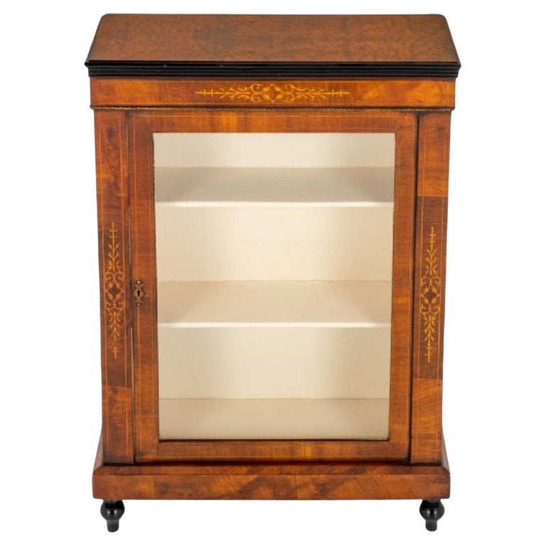 Victorian Pier Cabinet Antique Inlay Walnut, 1870 For Sale at 1stDibs