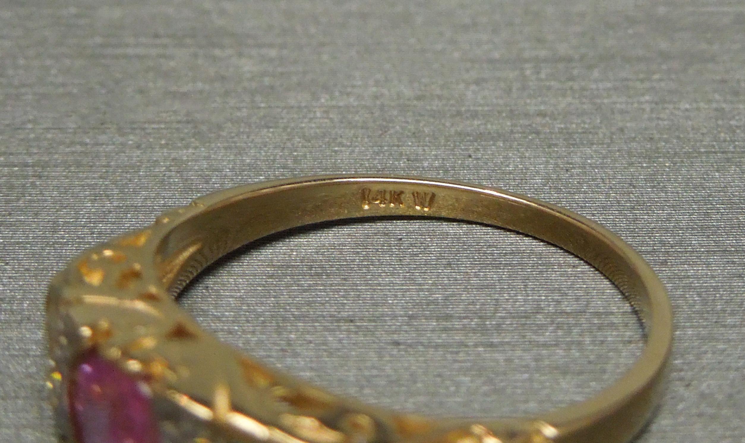 Victorian Pink Sapphire and Diamond Trinity Ring For Sale at 1stDibs