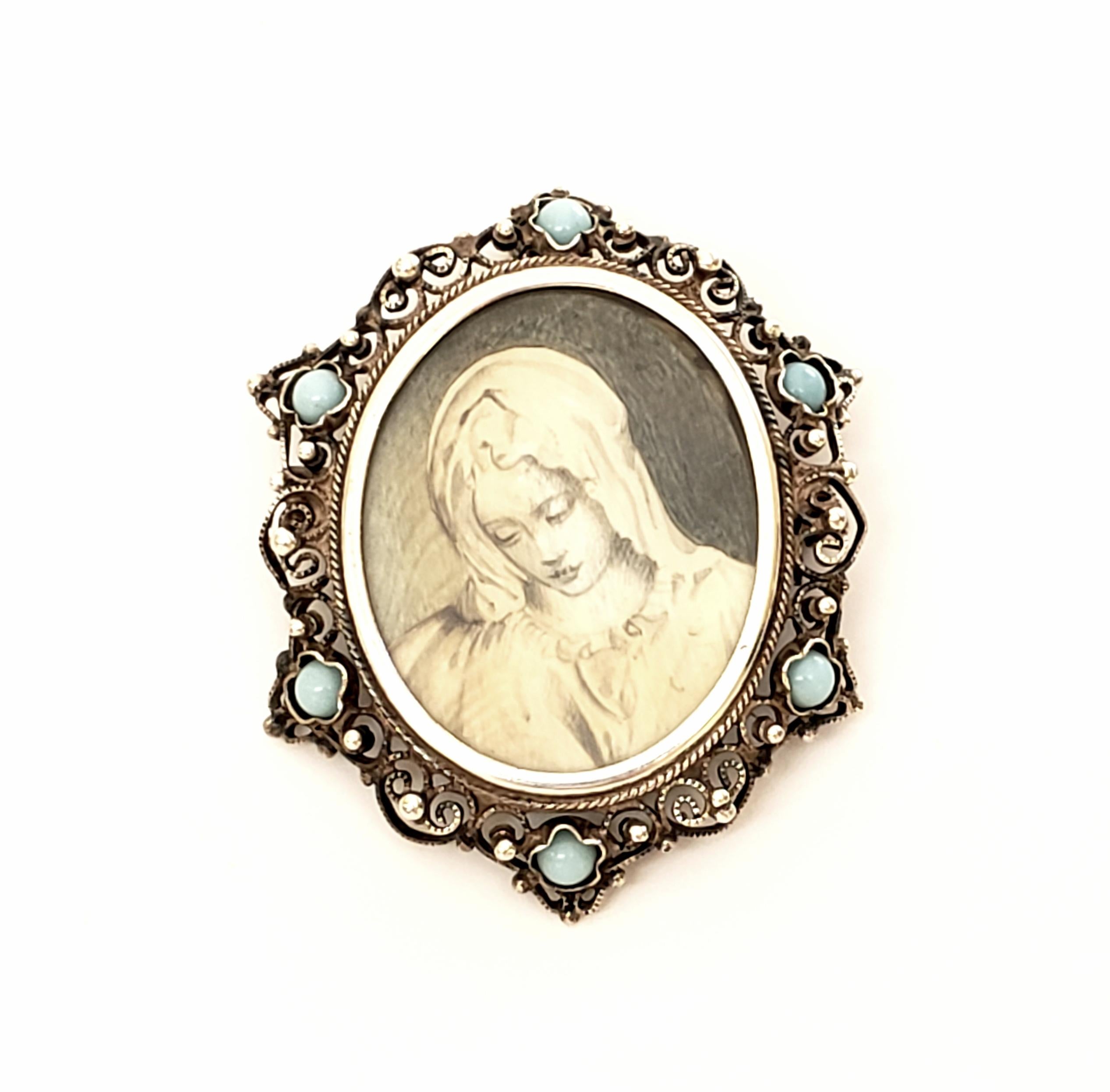 Victorian Portrait 800 Silver Pin /Brooch / Pendant For Sale at 1stDibs ...