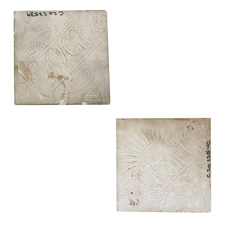 Victorian Portrait Tile Pair by Kensington Tile For Sale at 1stDibs