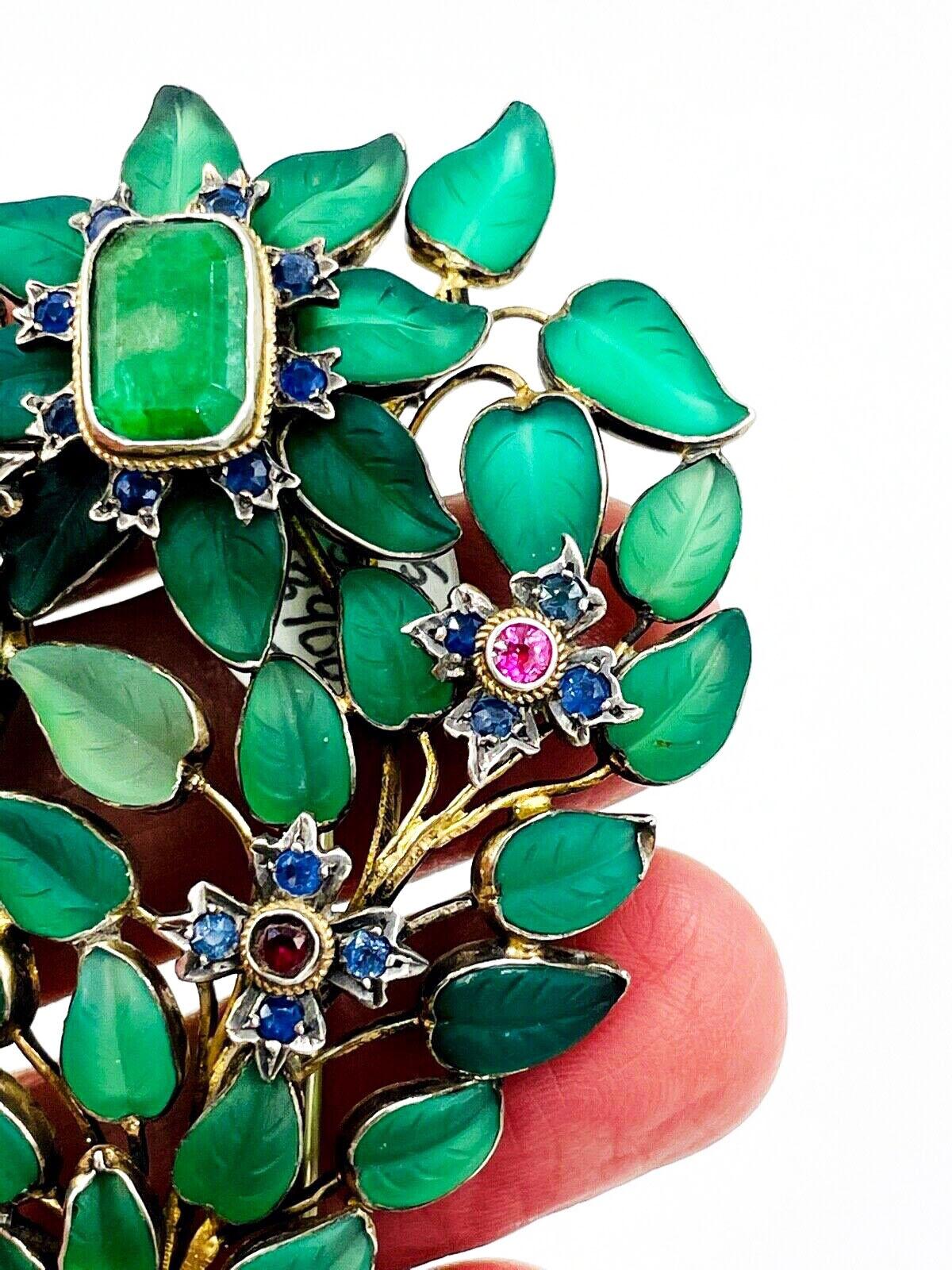 Victorian Precious Gems Silver Posy Brooch at 1stDibs