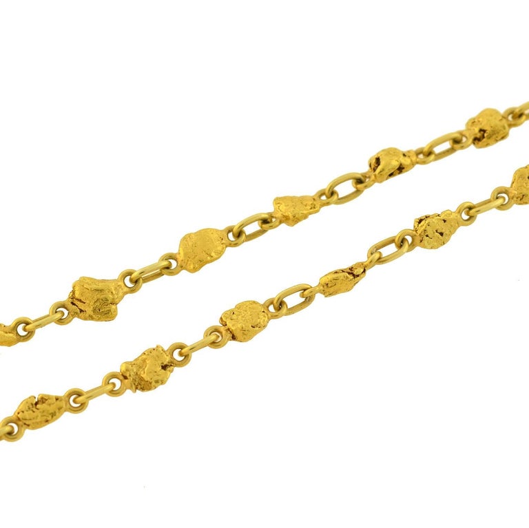 Victorian Rare Genuine Gold Nugget Chain Necklace 45.57 Grams at ...