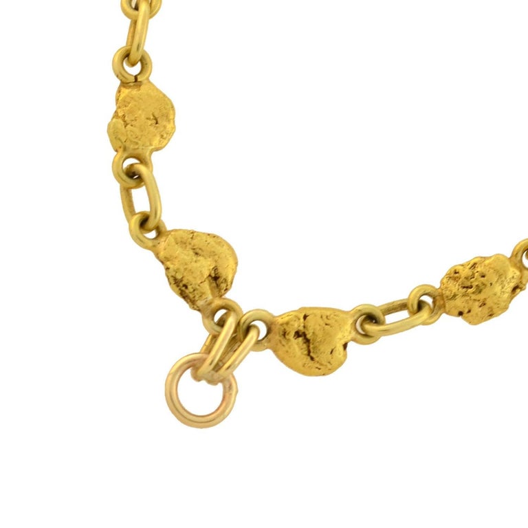 Victorian Rare Genuine Gold Nugget Chain Necklace 45.57 Grams at ...