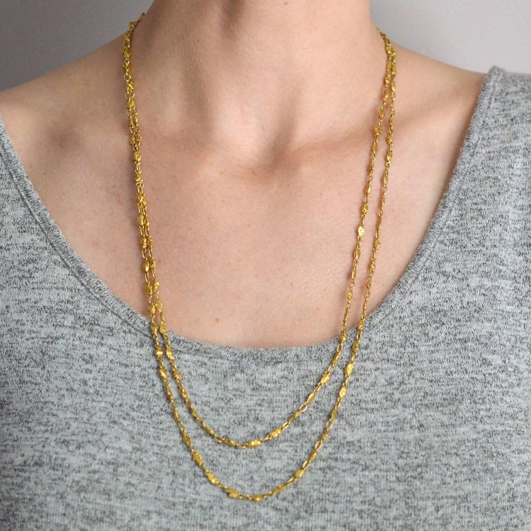 Victorian Rare Genuine Gold Nugget Chain Necklace 45.57 Grams at ...