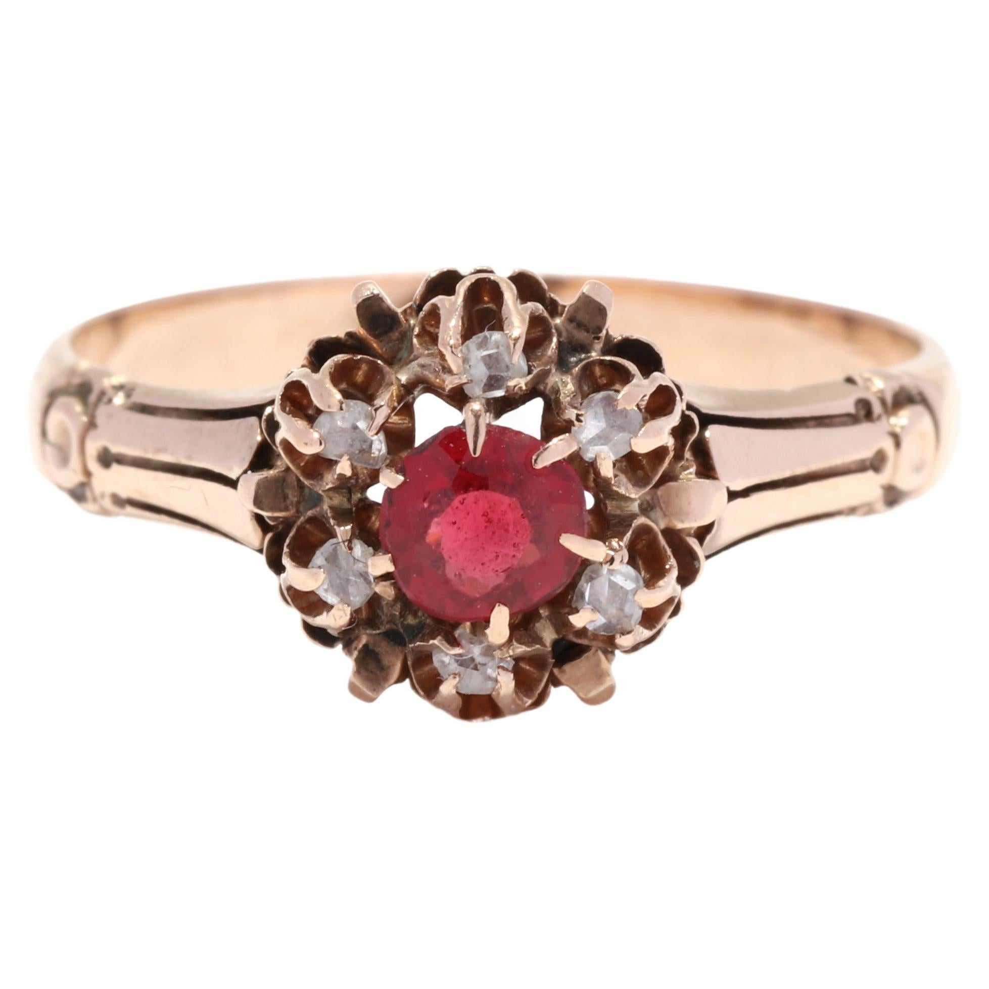 Amethyst and Diamond Cocktail Ring 10kt Yellow Gold Light Purple ...