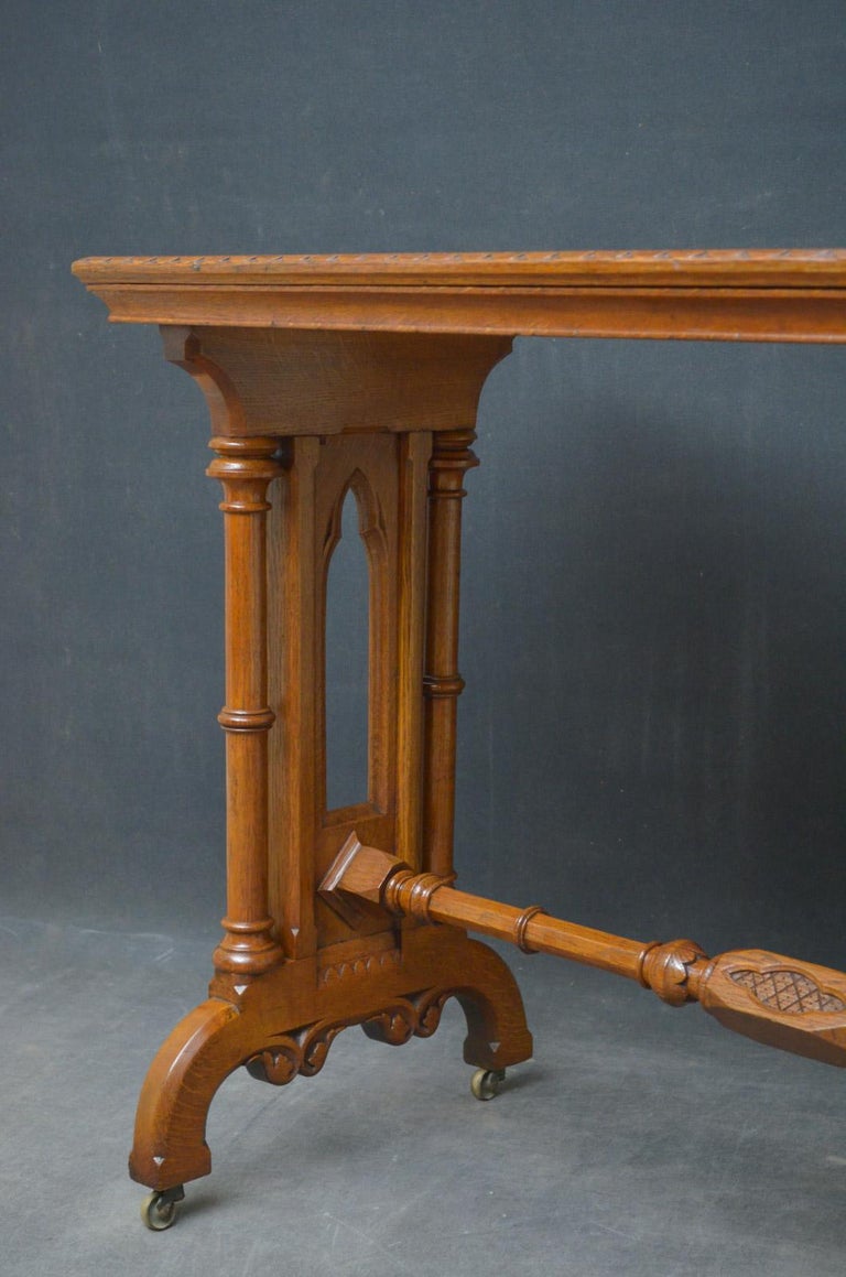 Victorian Reformed Gothic Oak Table at 1stDibs