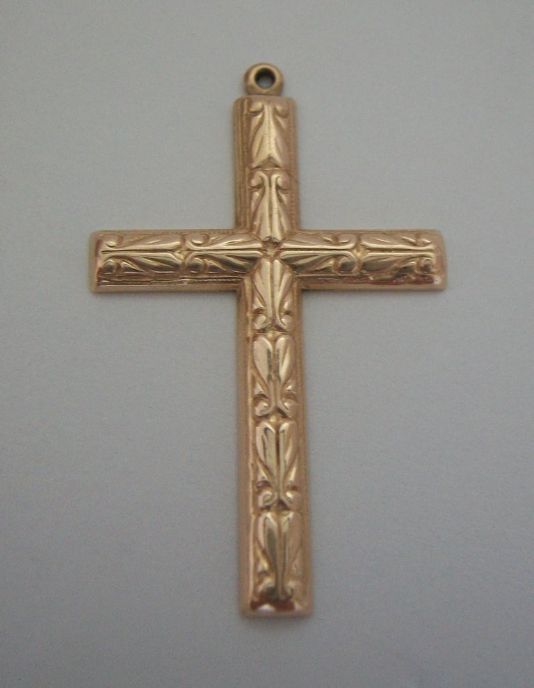 Victorian Renaissance Revival 14K Gold Cross Pendant - Unisex - E.U ...