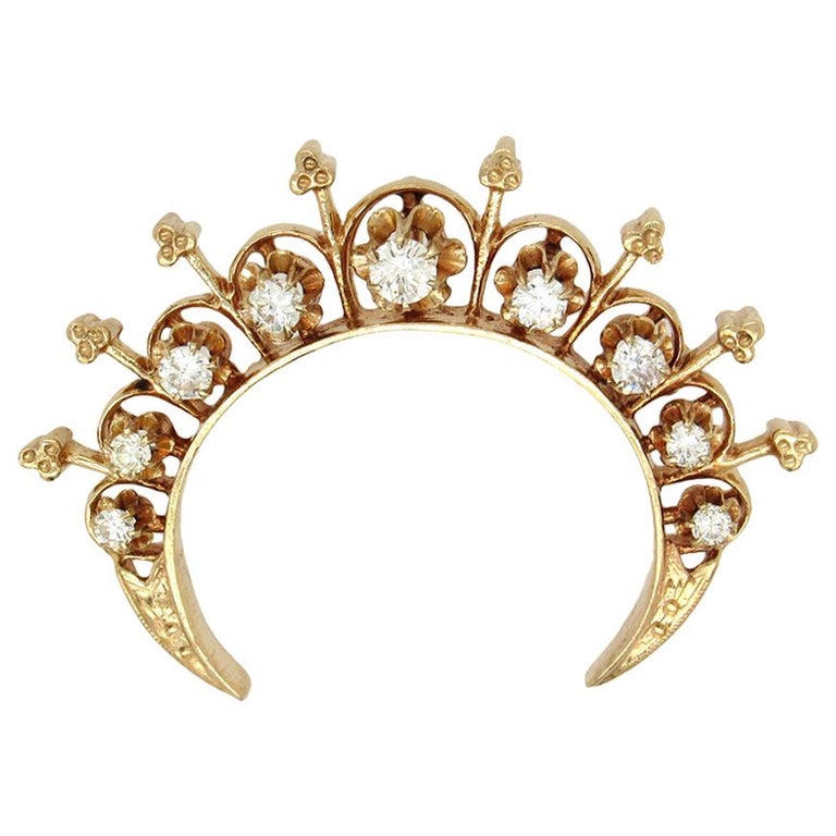 Victorian Revival Crescent Brooch For Sale at 1stDibs