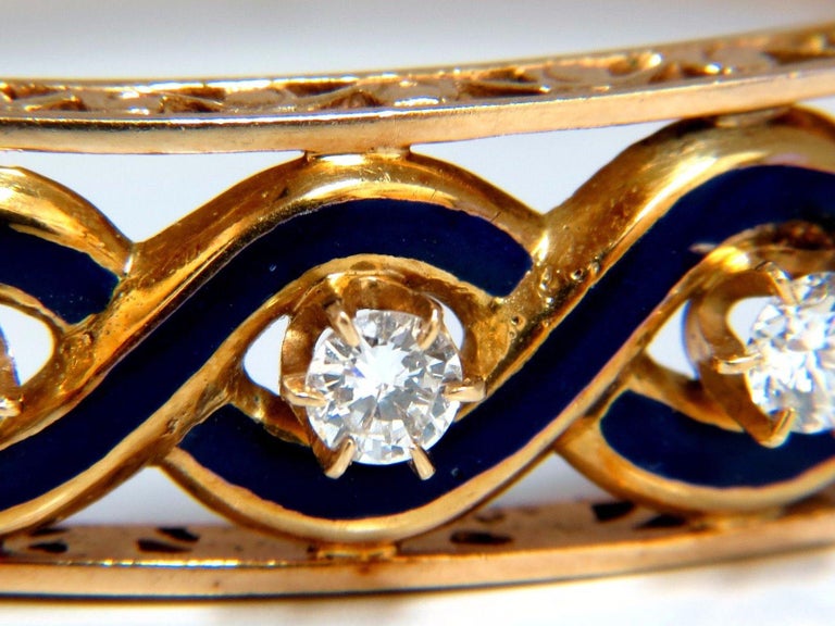 Victorian Ridged Interwoven Braided Handmade Diamond Bangle Bracelet 14 ...