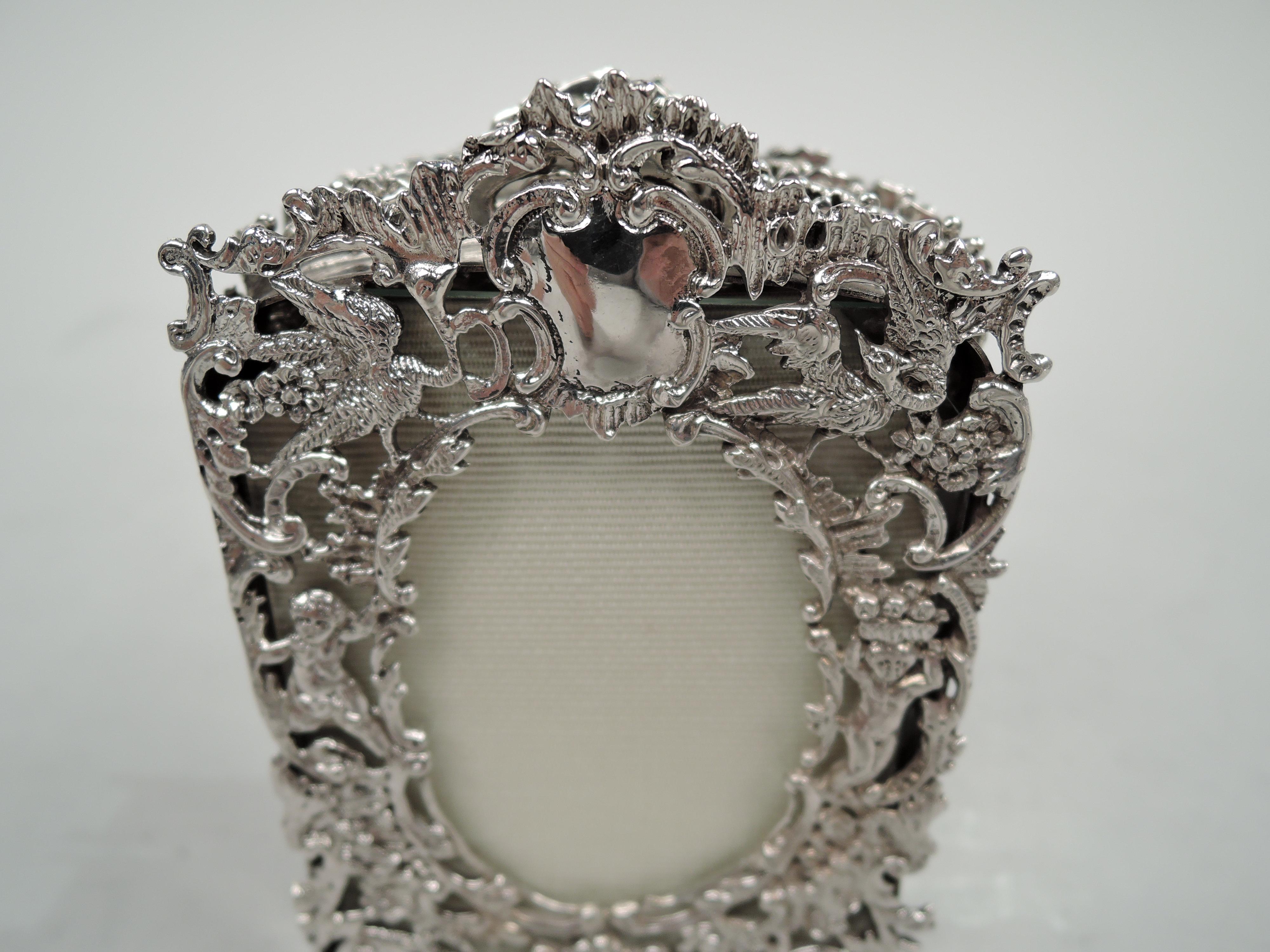 Victorian Rococo Sterling Silver Double-Sided Triptych Triple Frame For ...