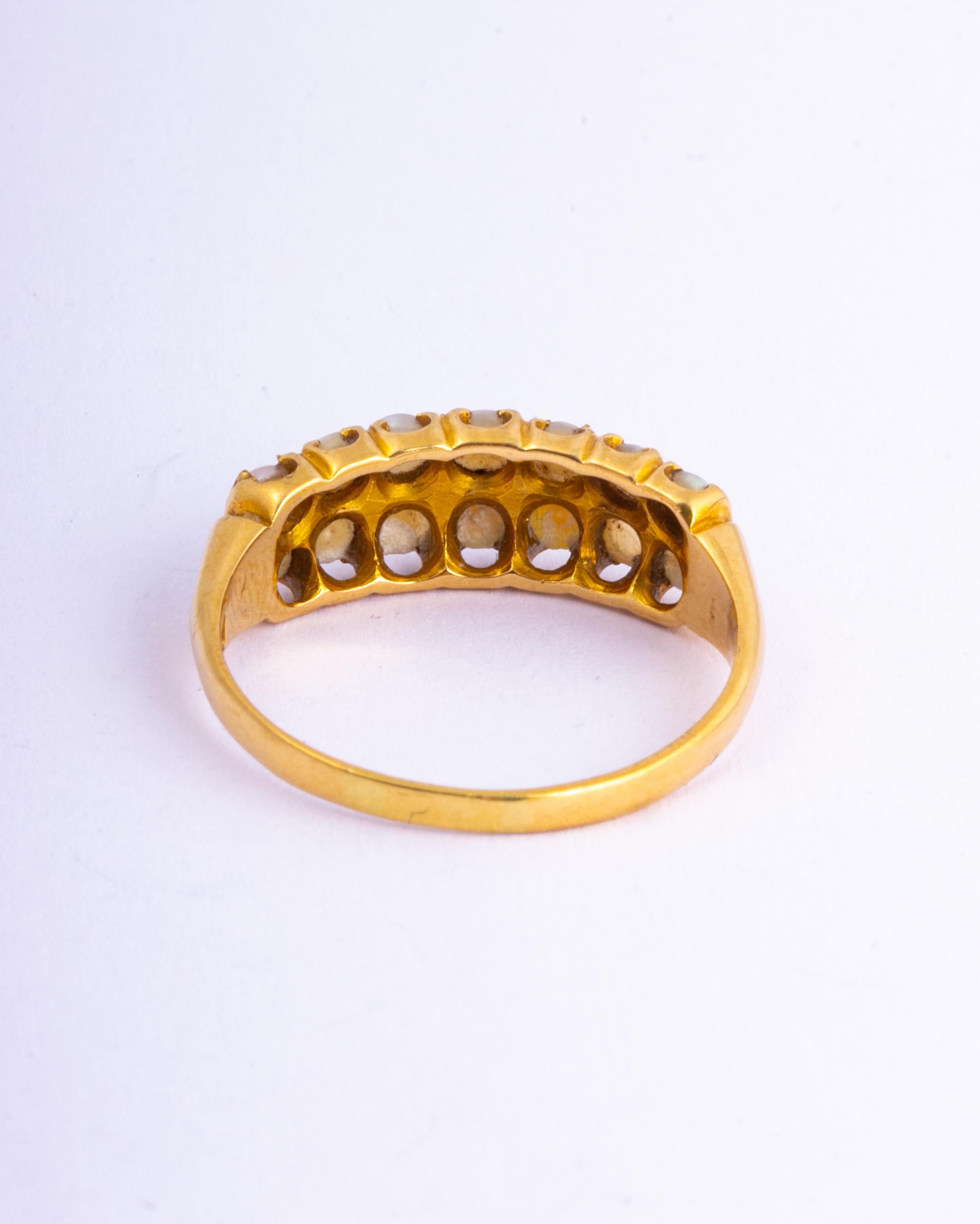 Victorian Rose Cut Diamond and Pearl 18 Carat Gold Ring at 1stDibs ...