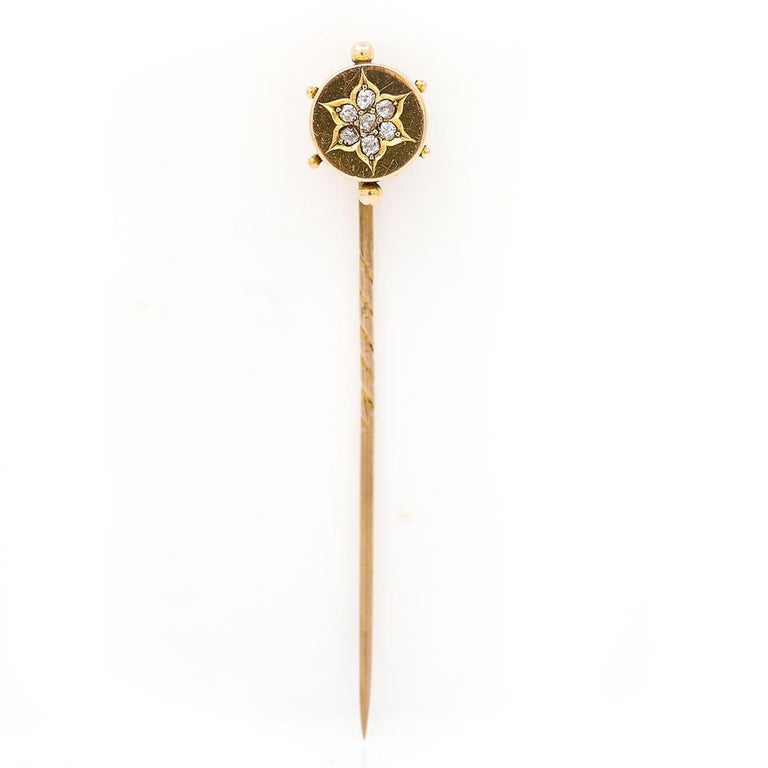 Victorian Rose Cut Diamond Star Stick Pin, circa 1880 For Sale at 1stDibs