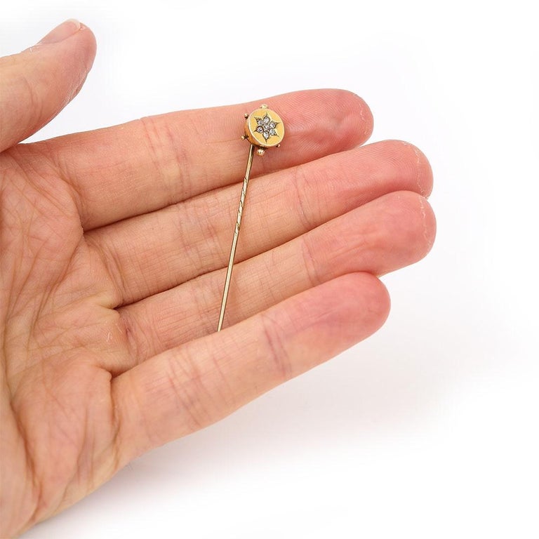 Victorian Rose Cut Diamond Star Stick Pin, circa 1880 For Sale at 1stDibs