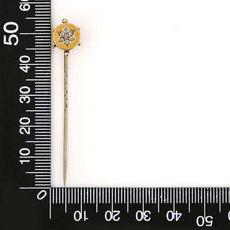 Victorian Rose Cut Diamond Star Stick Pin, circa 1880 For Sale at 1stDibs