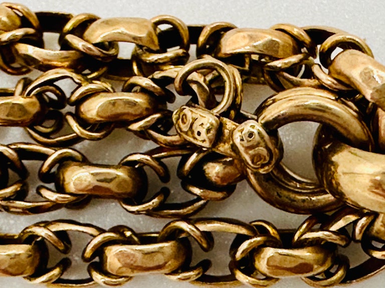 Victorian Rose Gold Fob w/ Faceted Quartz on Long Double Watch Neck ...