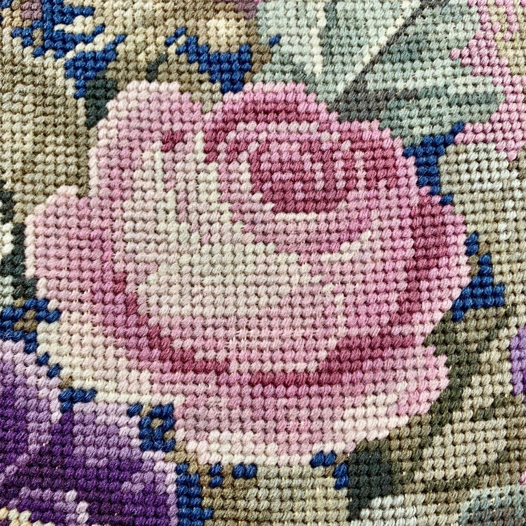 Victorian Rose Needlepoint Cushion or Decorative Pillow at 1stDibs