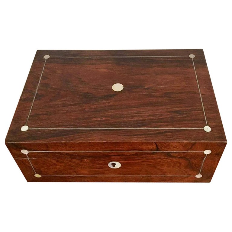 Victorian Rosewood and Mother-of-Pearl Jewellery/Sewing Box For Sale at ...