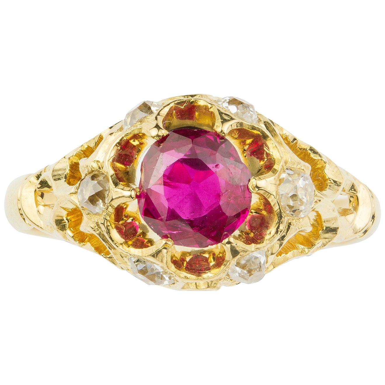 Victorian Ruby and Diamond, circa 1902 For Sale at 1stDibs
