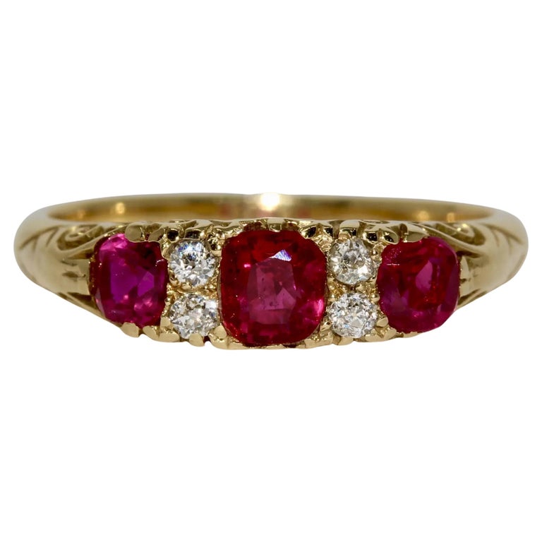 Customizable 2 Carat Natural Ruby Diamond Engagement Ring Set in 18K ...