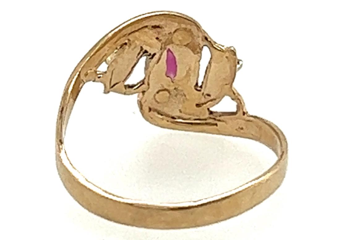 Victorian Ruby Diamond Ring .24ct Vintage Antique 14k Gold Original ...
