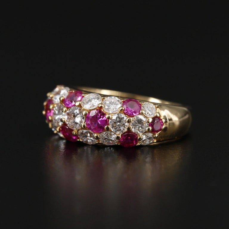 Customizable Victorian Ruby Diamond Wedding Band Art Deco Ruby Diamond ...