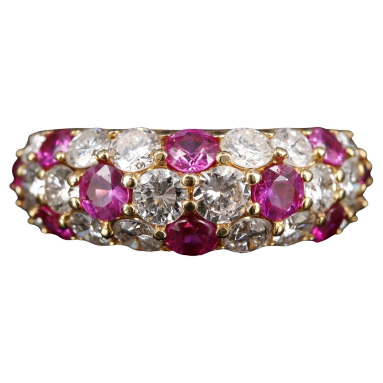 Customizable Victorian Ruby Diamond Wedding Band Art Deco Ruby Diamond ...